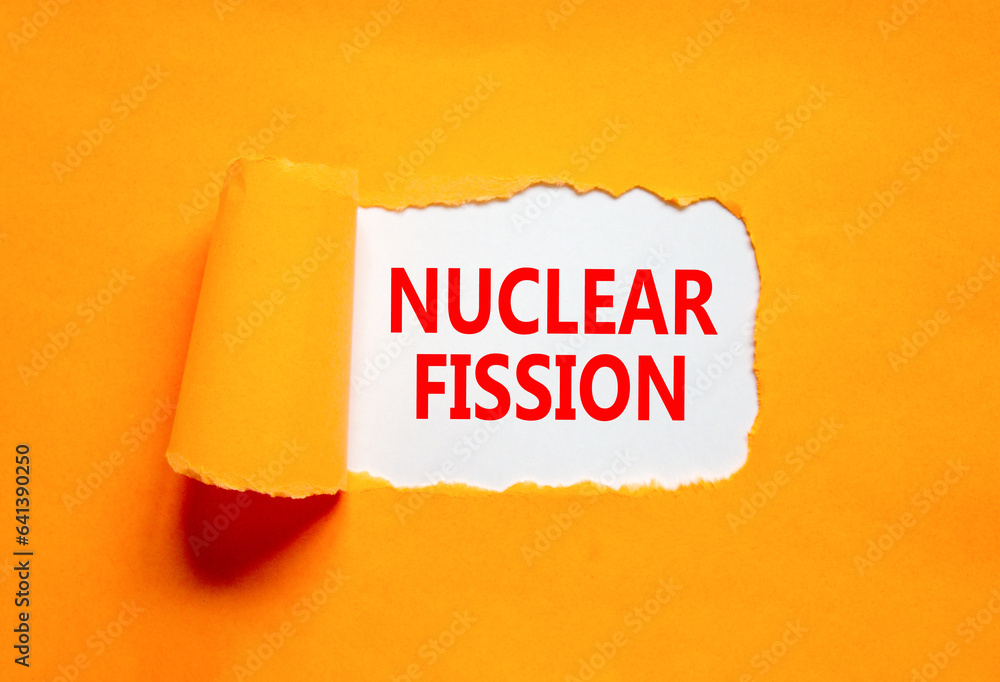 Nuclear fission symbol. Concept words Nuclear fission on beautiful ...