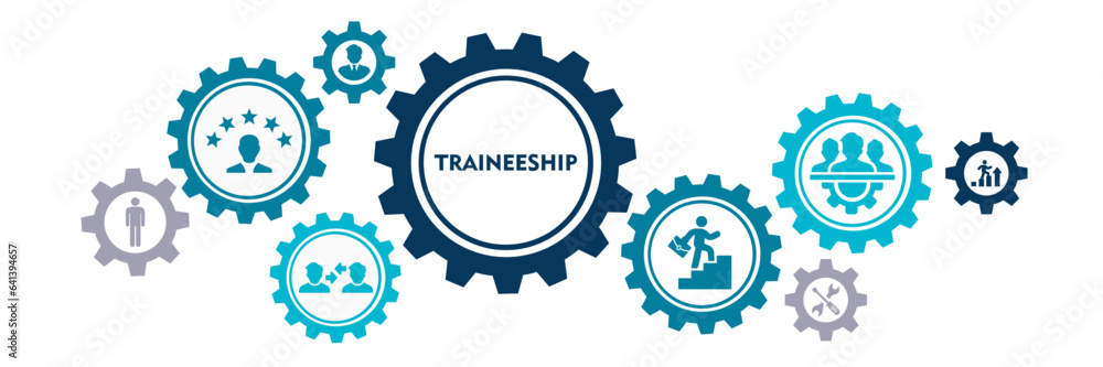 Traineeship program banner web icon for business working and company ...