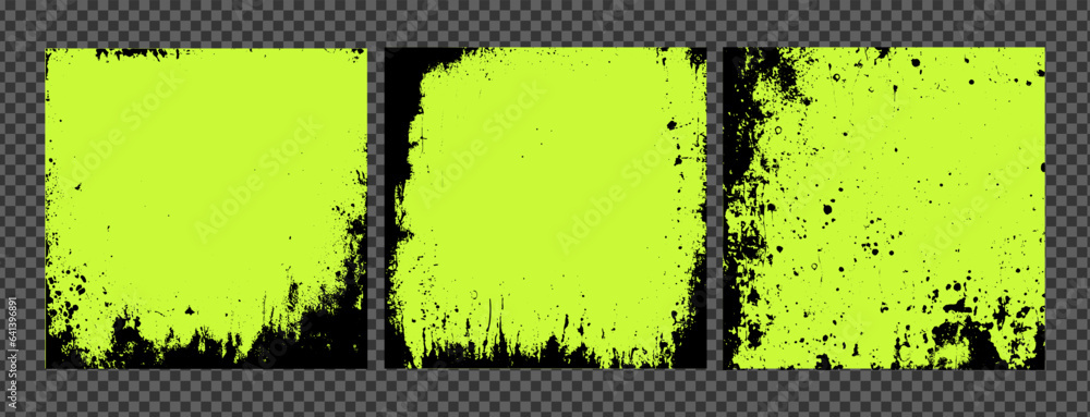 Realistic green and black texture overlay background, worn paper effect ...