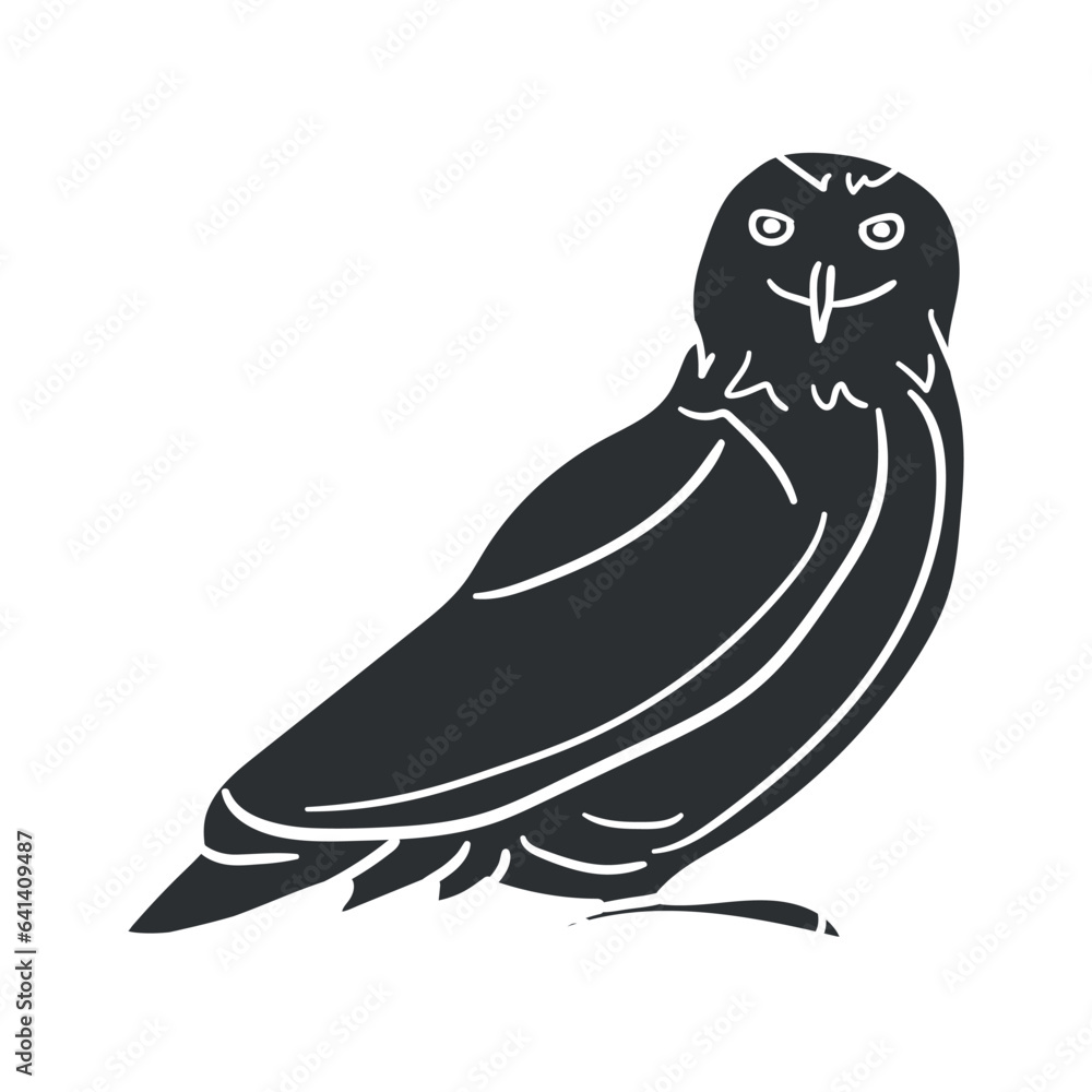 Narn Owl Icon Silhouette Illustration. Birds Vector Graphic Pictogram ...