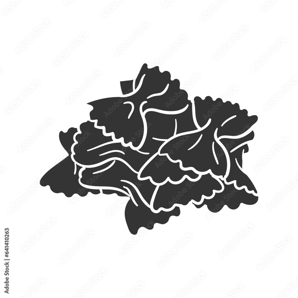 Farfalle Pasta Icon Silhouette Illustration. Italian Food Vector ...