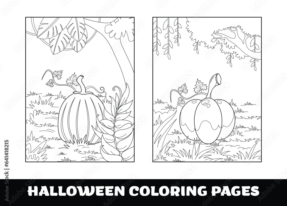 Halloween pumpkin coloring pages for kids. Pumpkin themed outlined for ...