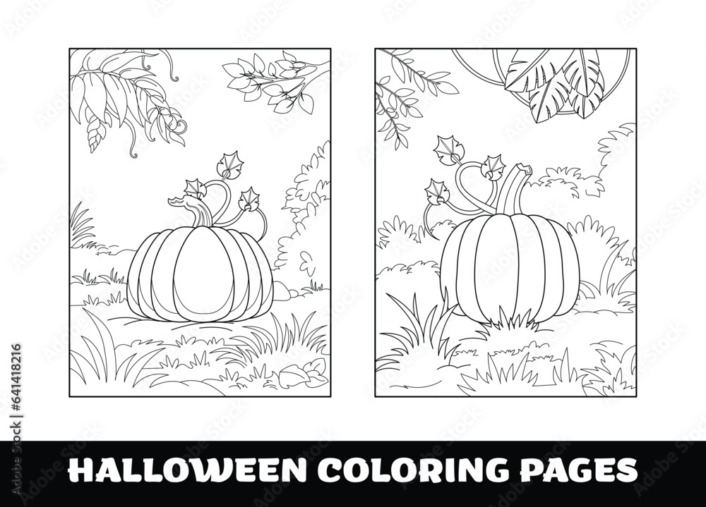 Halloween pumpkin coloring pages for kids. Pumpkin themed outlined for ...