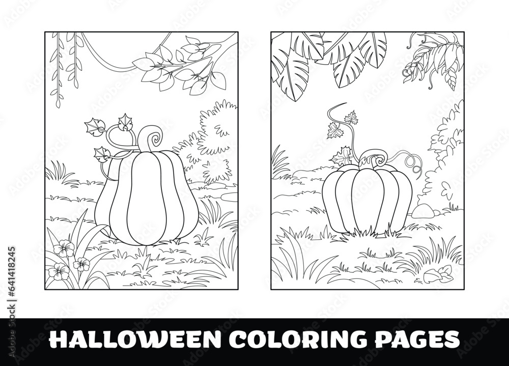 Halloween pumpkin coloring pages for kids. Pumpkin themed outlined for ...