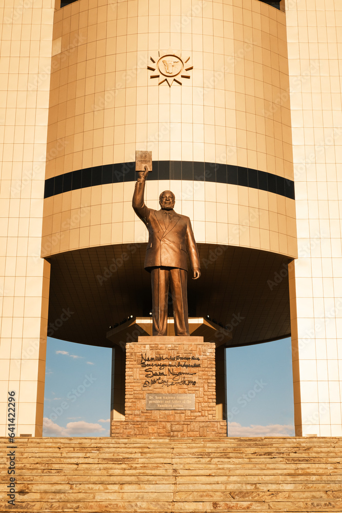 The statue of Mr. Sam Nujoma founding president and father of the ...