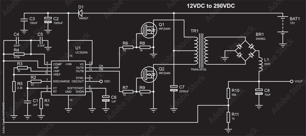 Schematic diagram of electronic device. Vector drawing electrical ...