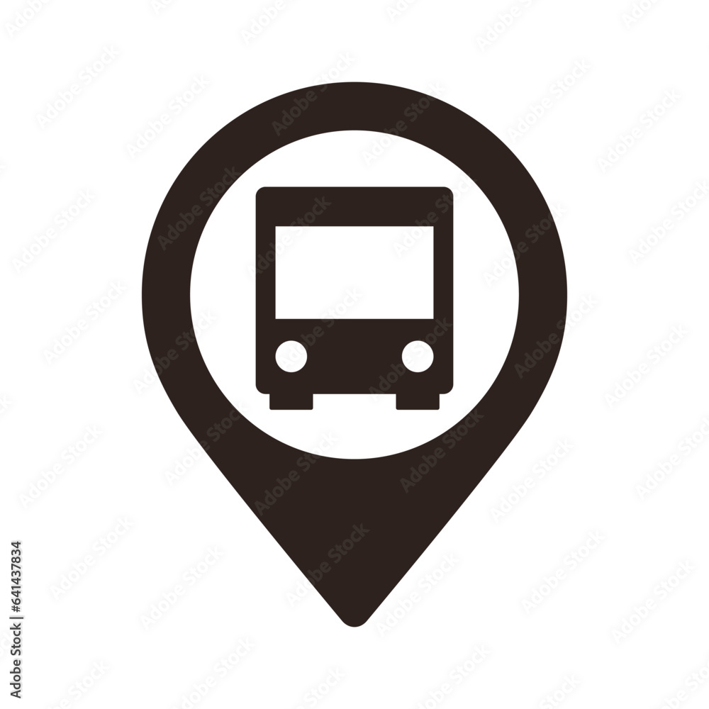 Vektorová grafika „Bus station map pin. Bus station location pin. GPS ...