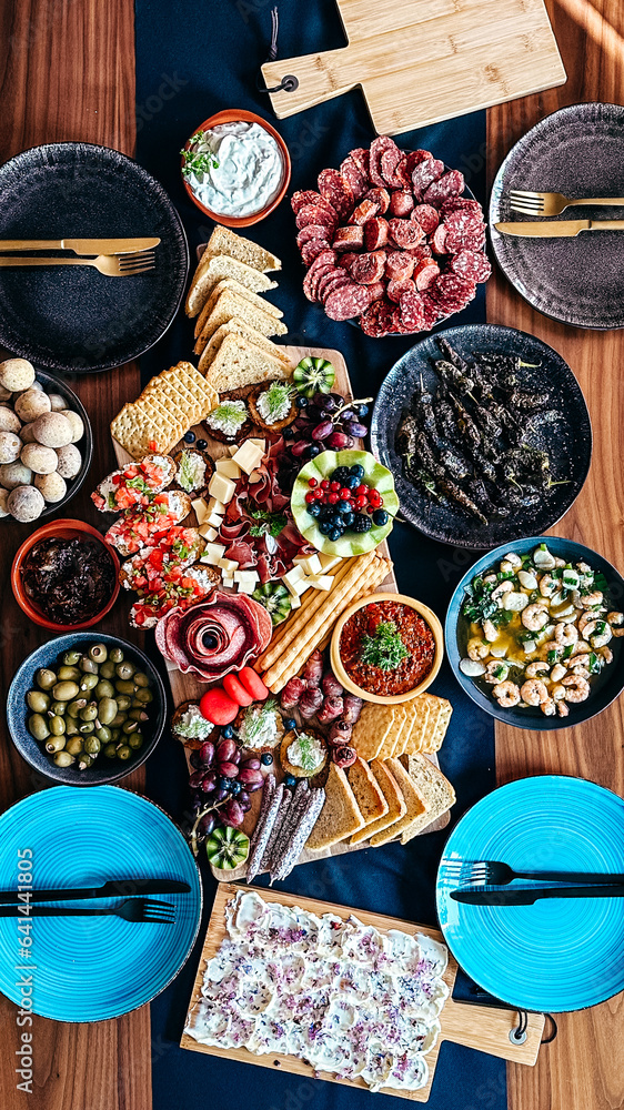 eine leckere Tapas Platte voller Köstlichkeiten Stock Photo | Adobe Stock