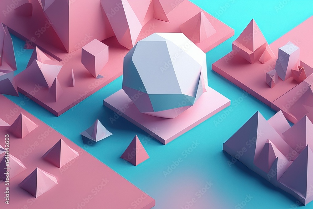 3 d rendering, geometric shapes, geometric shapes background, digital ...