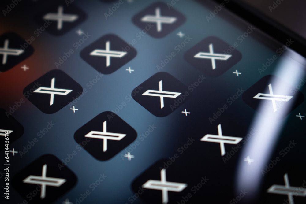 Vancouver, CANADA - Aug 6 2023 : Conceptual image of Elon Musk’s X app ...