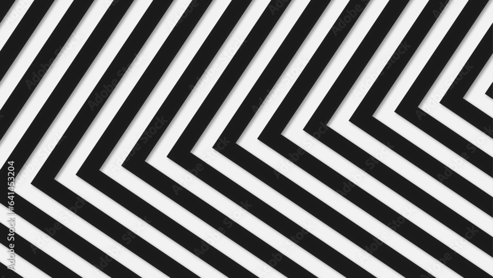 Black and White Angular 3d lines, metal design, illusion box, 3d ...