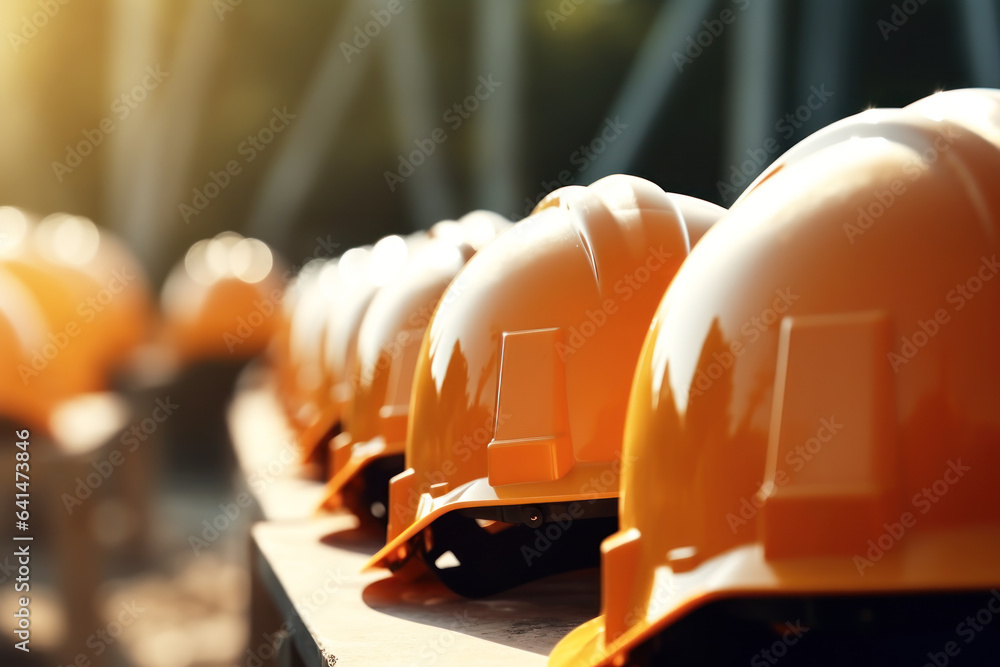 Construction hard hat safety helmet workers in construction site for ...