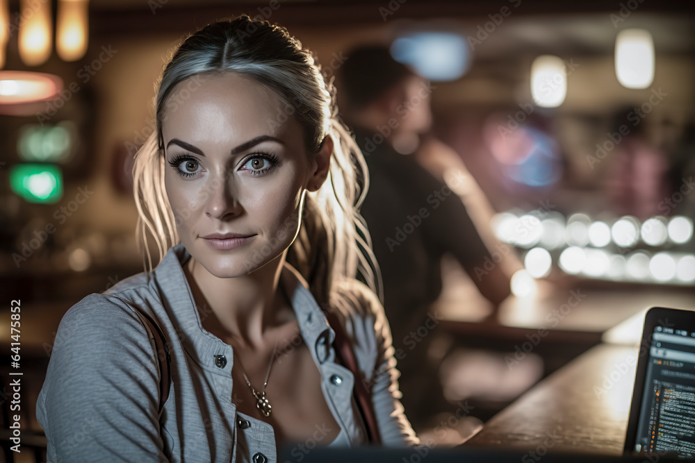 Productive Vibes: Beautiful Woman Finds Focus and Success Working on ...