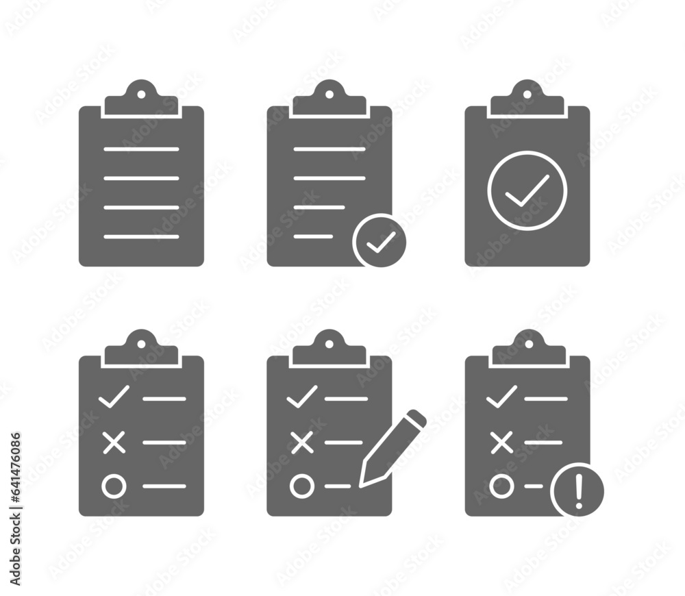 Document, exclamation mark, pencil, to do sign. Check mark thin line ... Document, exclamation mark, pencil, to do sign. Check mark thin line ...