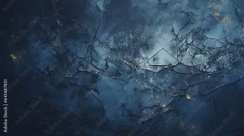 Dark blue wallpaper with cracks, rough surface, background for design ...