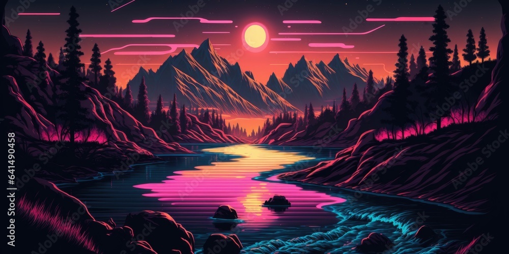 Synthwave River: A Retro-Futuristic Floor Sweeper in a Neon-Lit World ...