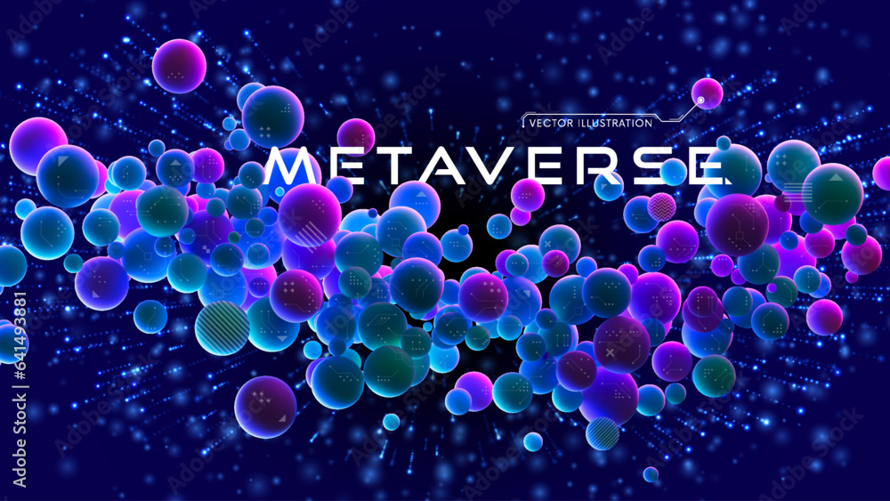 Futuristic vector background of metaverse digital cyber world ...
