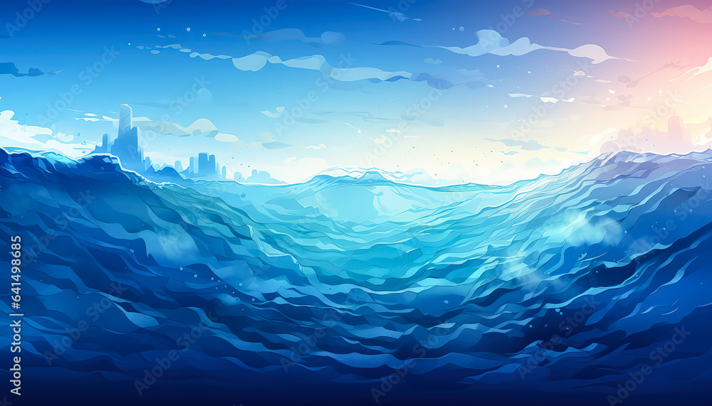 water paint and sky abstract art for banners, cards, standee background ...