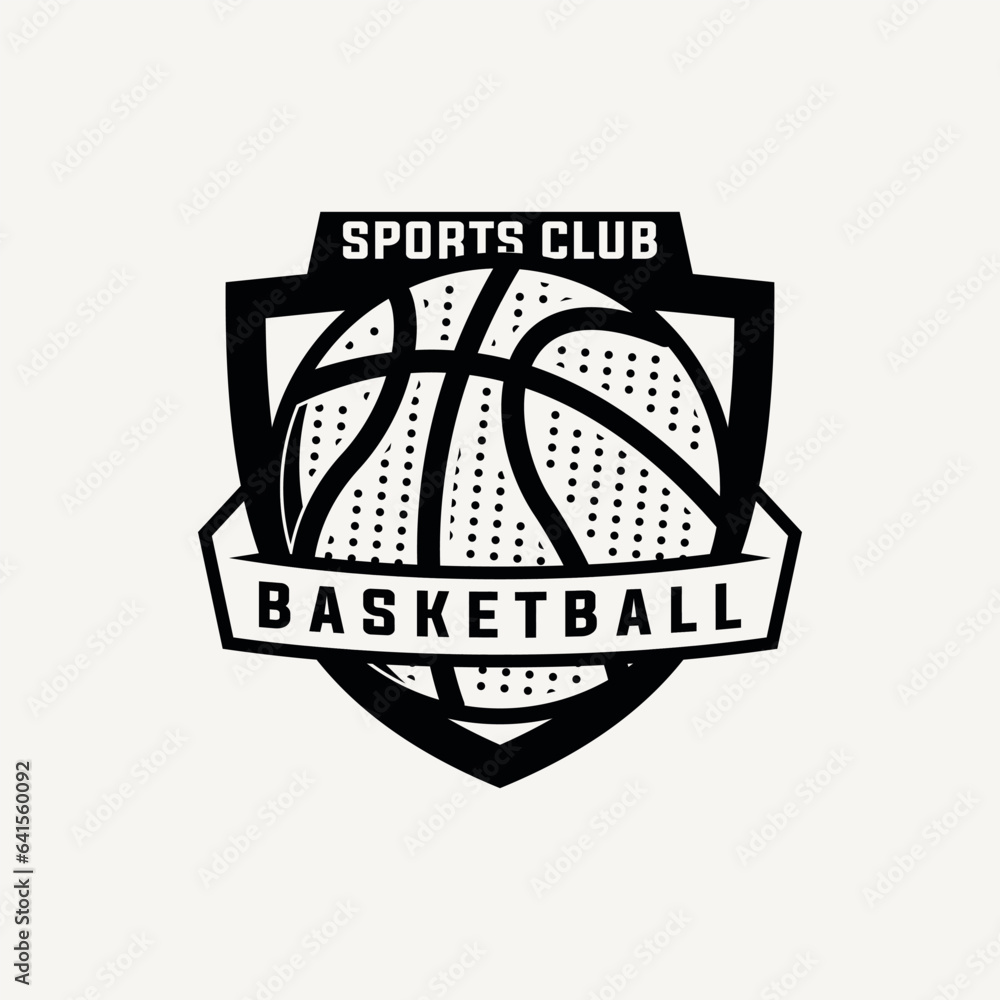 basketball vector graphic template. sport basket illustration in badge ...