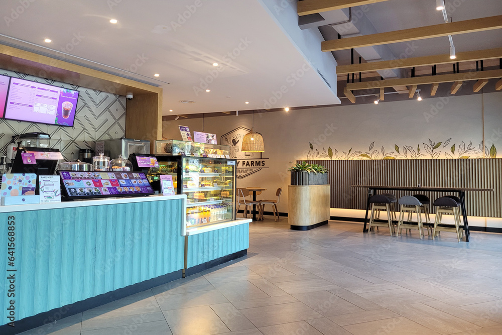 PENANG, MALAYSIA - 30 AUG 2023: Modern interior view of The Coffee Bean ...