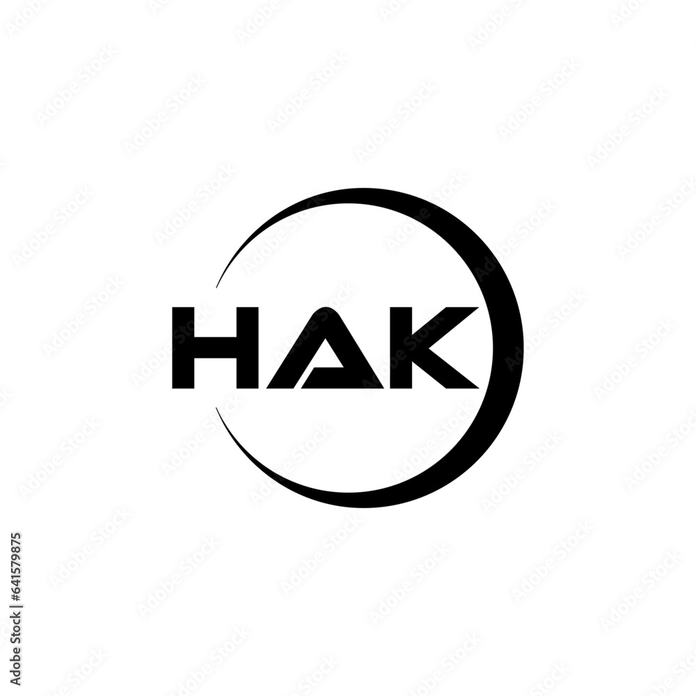 HAK letter logo design with white background in illustrator, cube logo ...