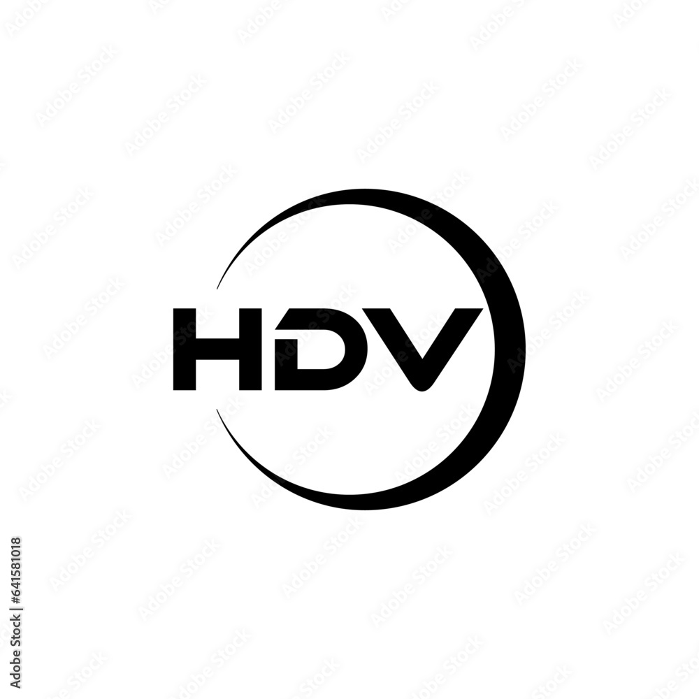 HDV letter logo design with white background in illustrator, cube logo ...