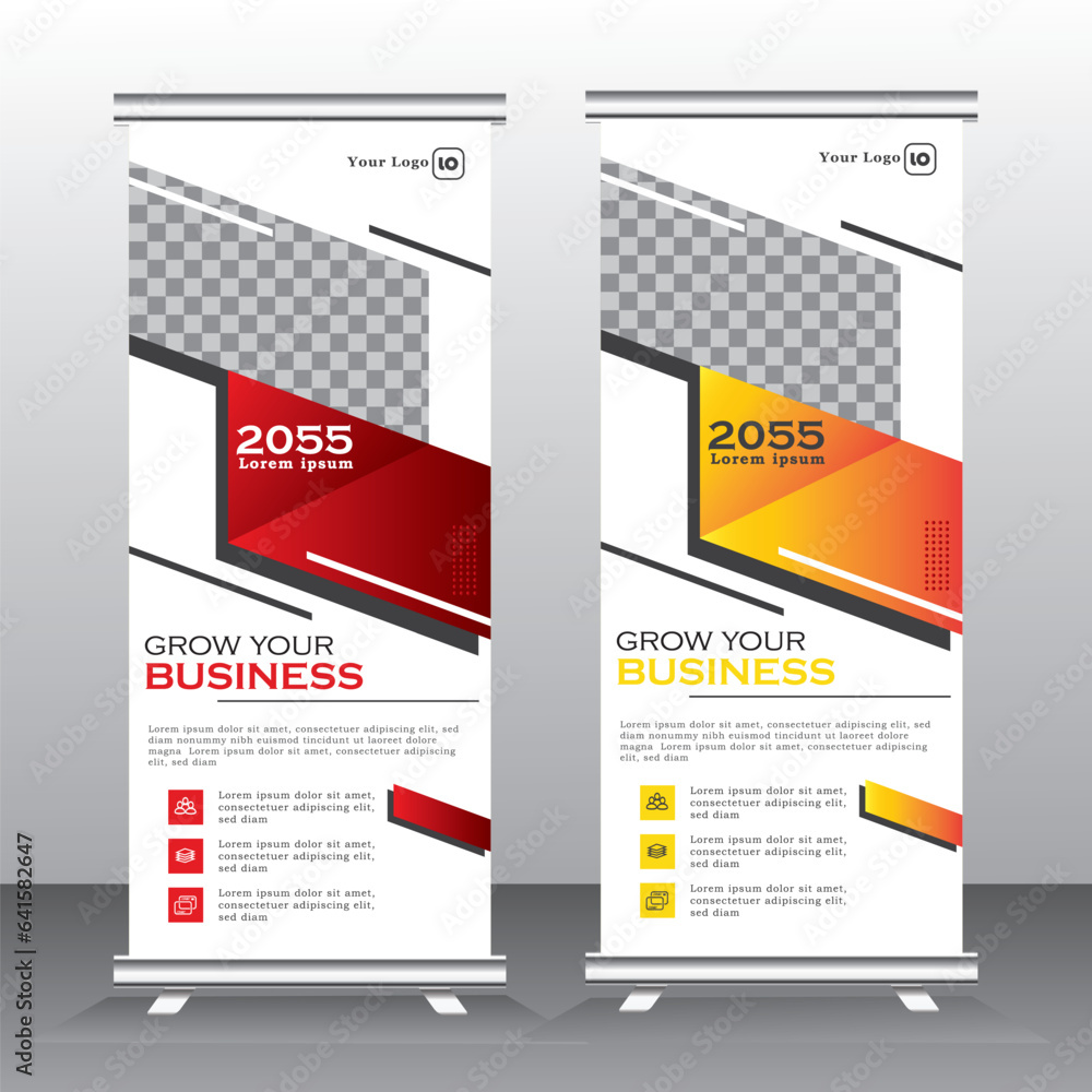 roll up banner vertical template design, for brochure, business, flyer ...
