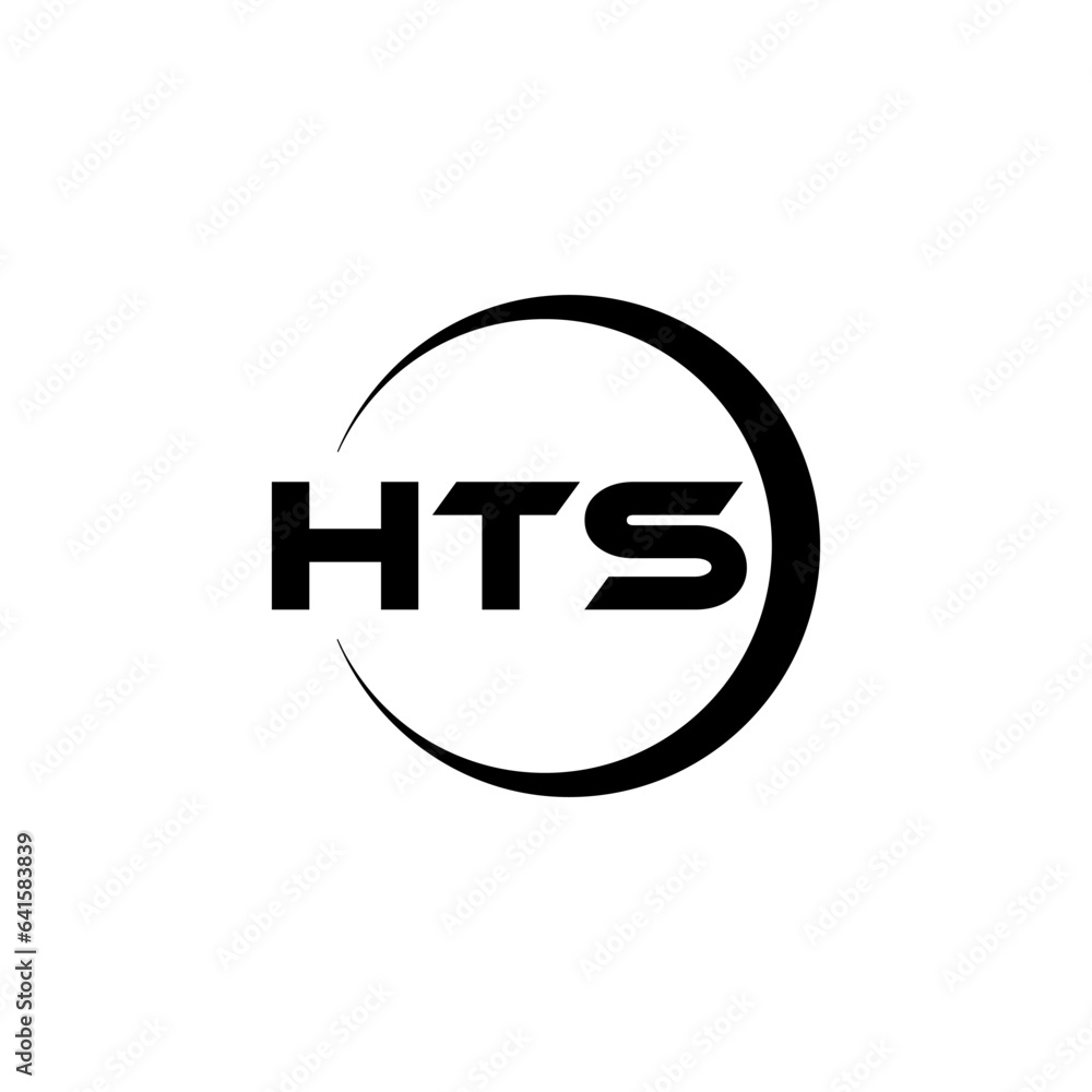 HTS letter logo design with white background in illustrator, cube logo ...