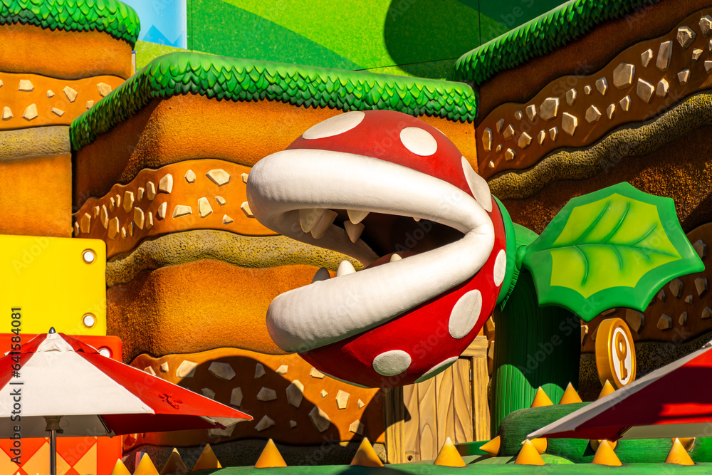 Piranha Plant at Super Nintendo World, Universal Studios Hollywood ...