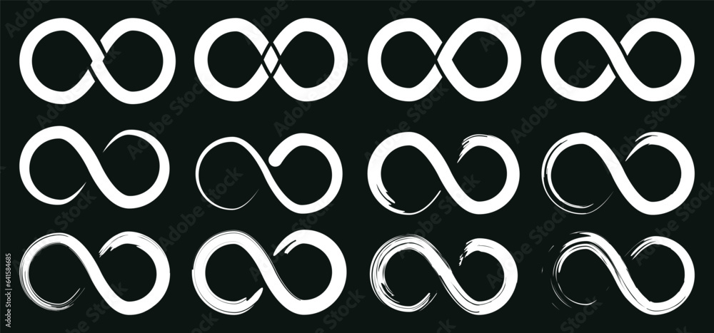 Infinity symbols. Symbols of endless. Infinity icon set.. Infinity ...