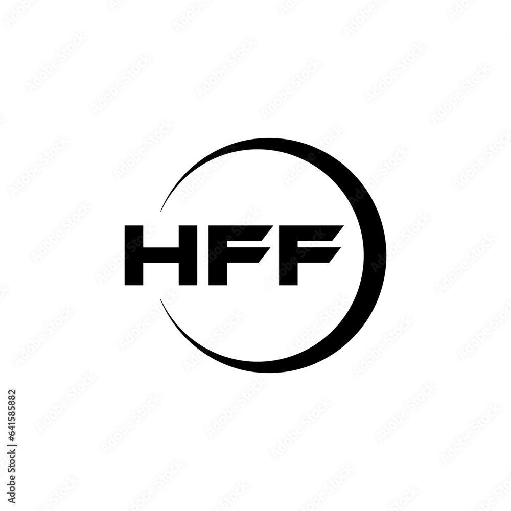 HFF letter logo design with white background in illustrator, cube logo ...
