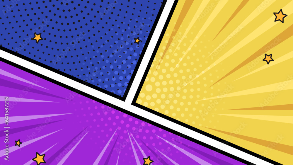 Colorful vector comic cartoon style wallpaper zoom background Stock ...