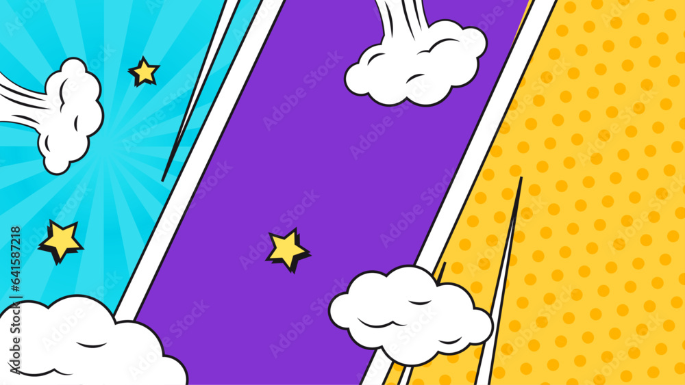 Colorful vector comic cartoon style wallpaper zoom background Stock ...