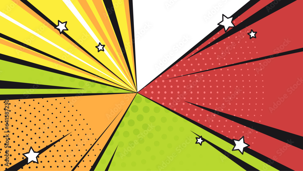 Colorful vector comic cartoon style wallpaper zoom background Stock ...