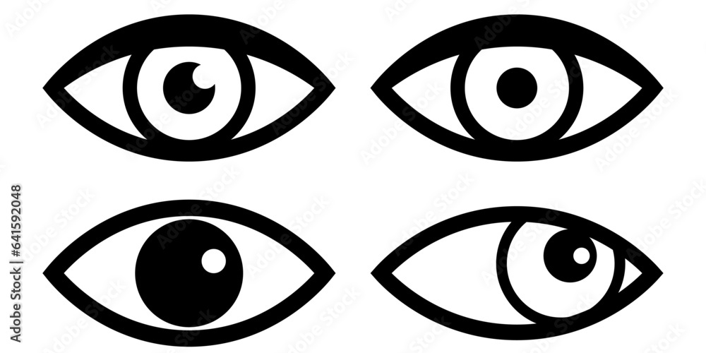 Eye icon set. Eyesight symbol. Retina scan eye icons. Simple eyes ...