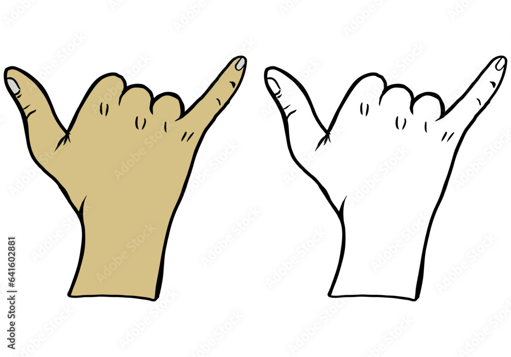 Set of shaka hand vector illustration Stock Vector | Adobe Stock