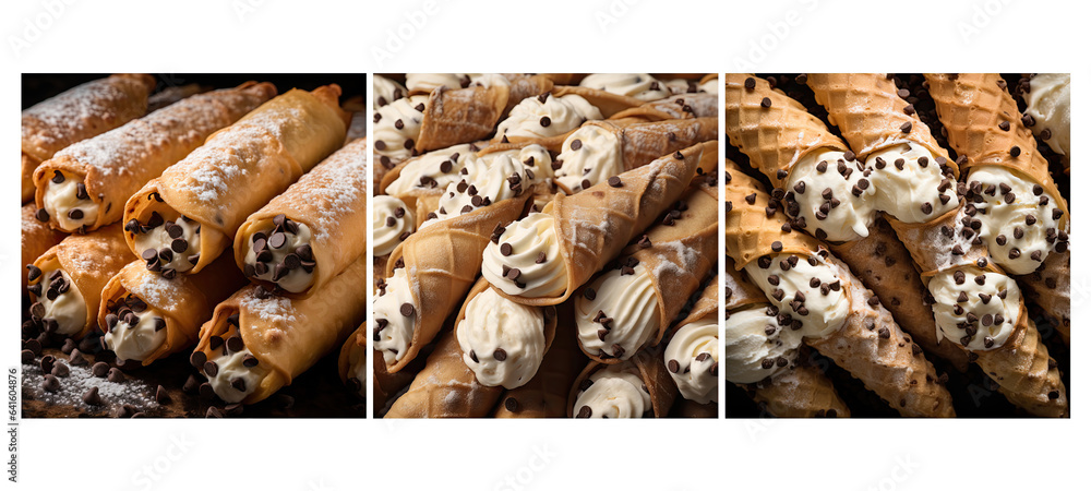 sweet cannoli food texture background illustration delicious italian ...