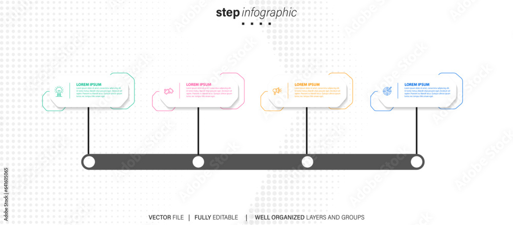 Organizational goals infographic chart design template set. Editable ...