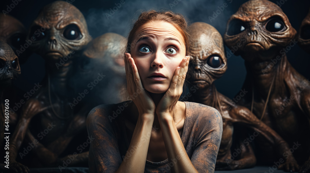 Communicating with aliens or extraterrestrial beings shocked woman on ...