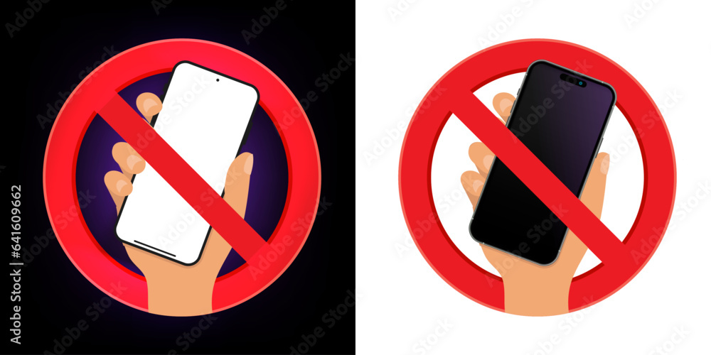 No mobile phones with prohibition sign red icon. Do Not Use Mobile ...