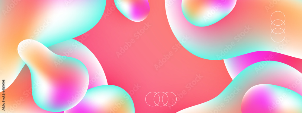 Colorful Fluid And Wavy Gradient Mesh Background Template Copy Space Set Dynamic Colour