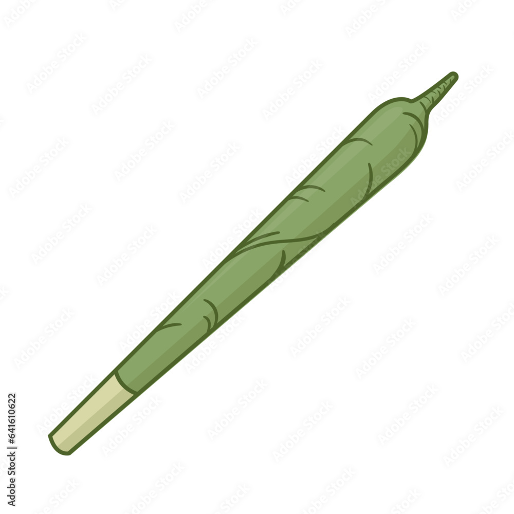 marijuana rolled joint flat vector illustration logo icon clipart ...