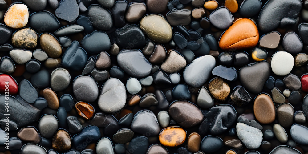 River rocks or stones in a small creek or stream with water flowing ...