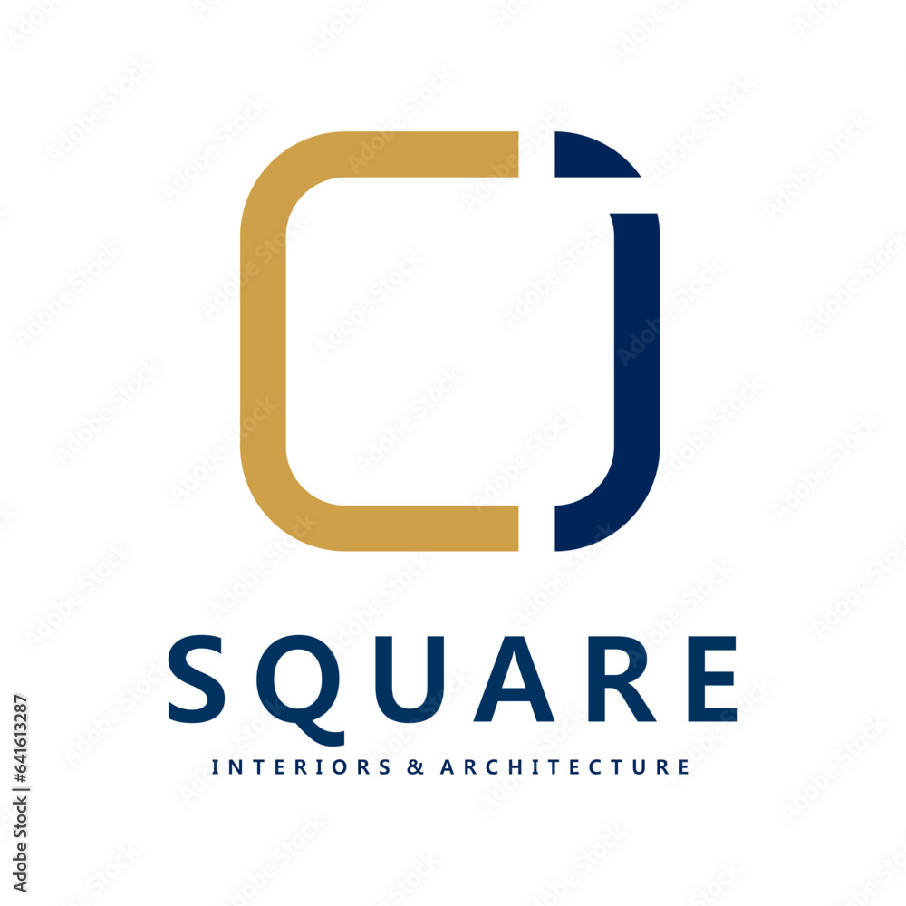 Square Icon in Thick Mono Line Style with Rounded Corners Vector Logo ...