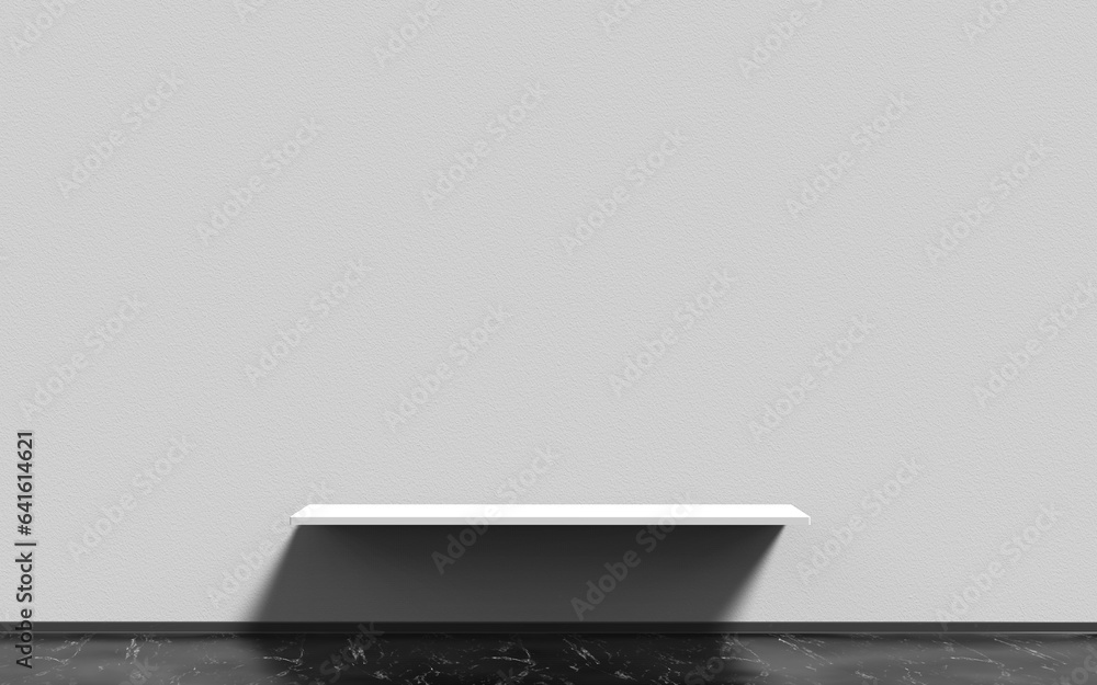 modern display glossy white with fine structured painted drywall ...