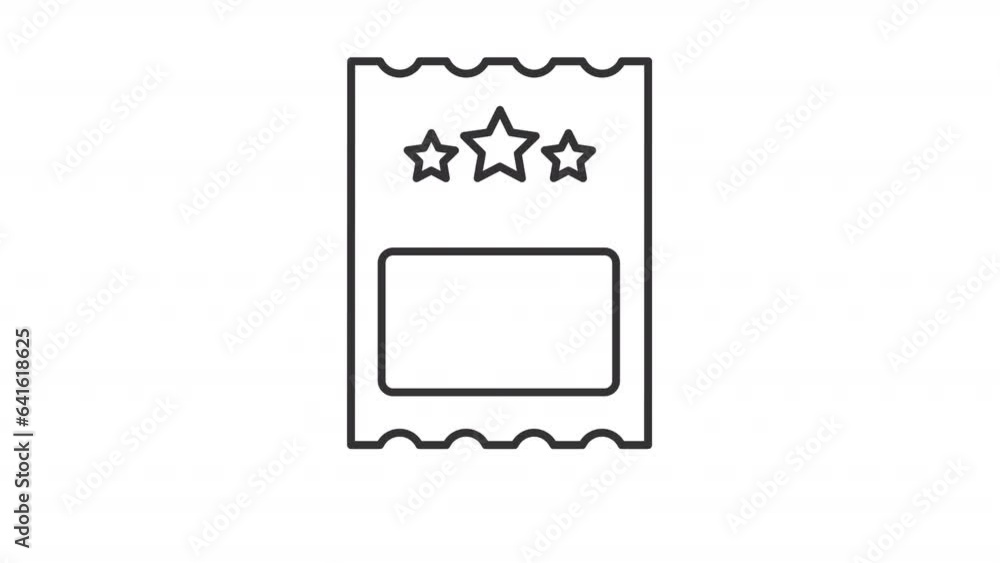 Black thin linear animation of lotto ticket, HD video with transparent ...