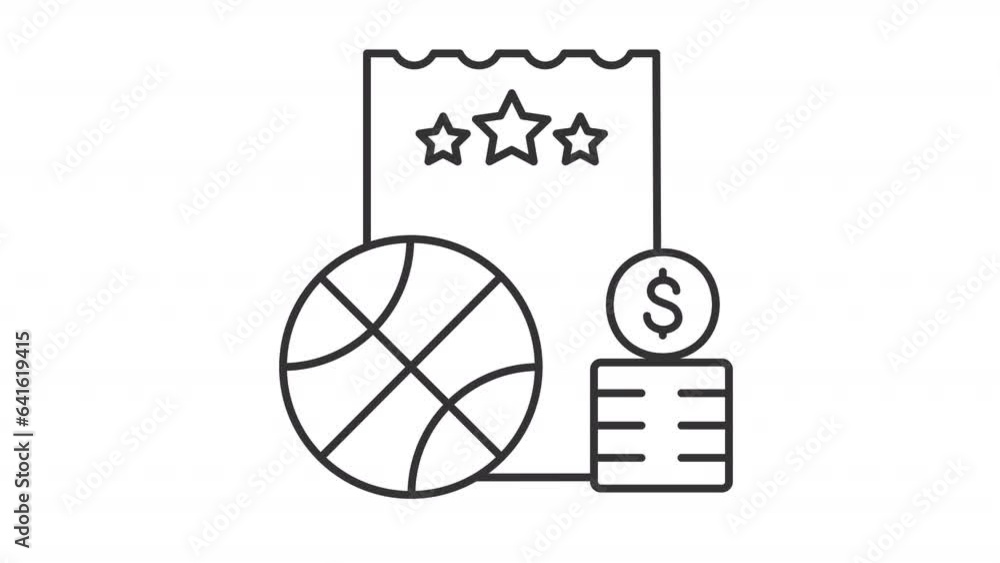 Black thin linear animation of sports lottery, HD video with ...