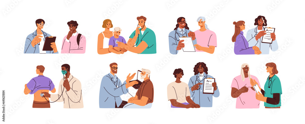 Poster Patients visiting doctor set – Wall Art | UkPosters