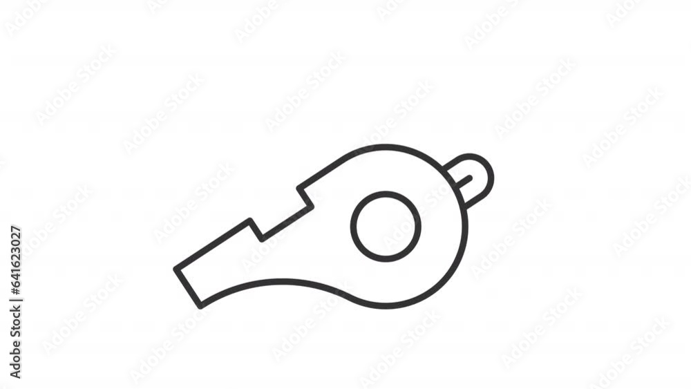 Whistle animated icon. Physical education line animation. Sports ...