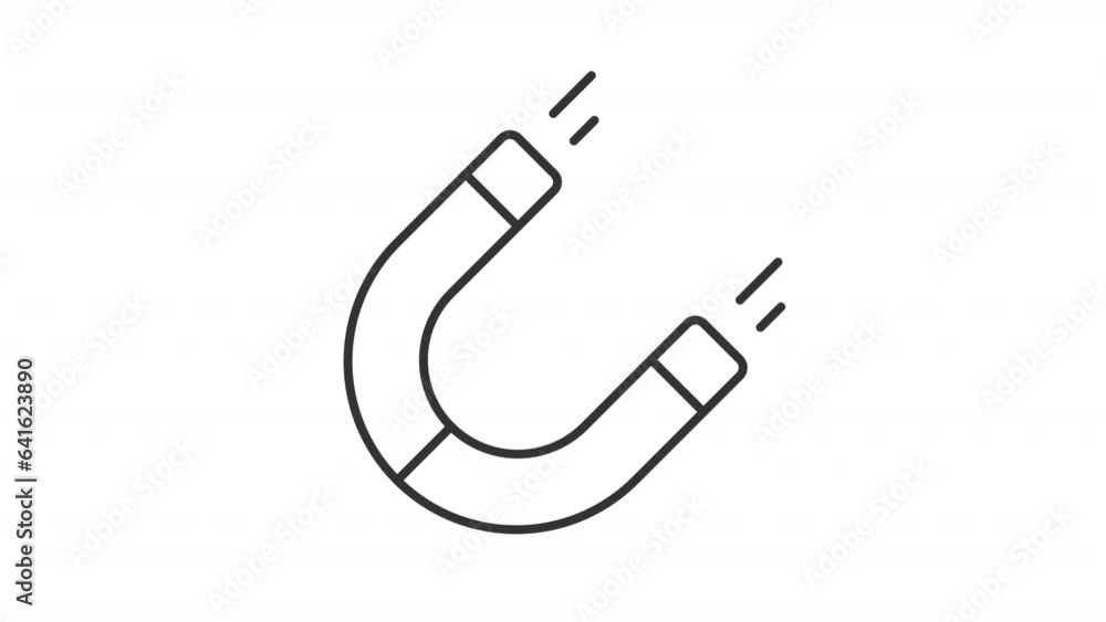 Magnet animated icon. Magnetic force line animation. Scientific ...
